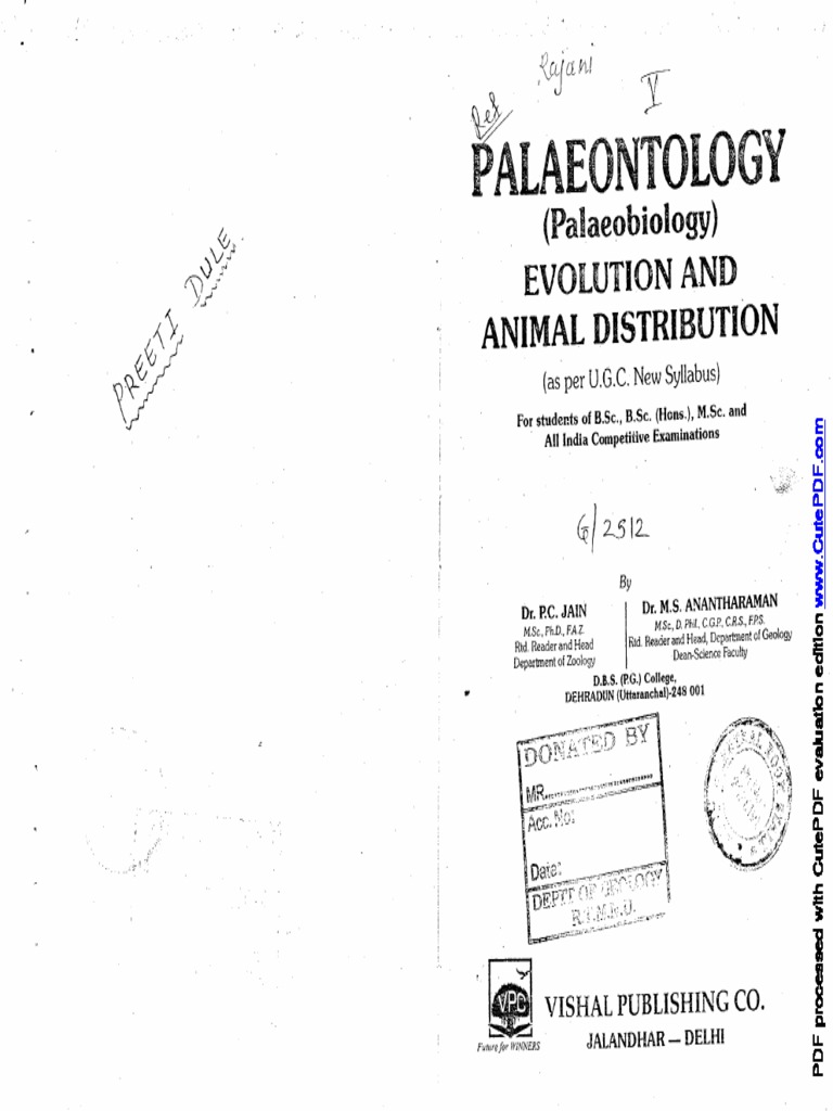 Paleontology By Pc Jain Pdf