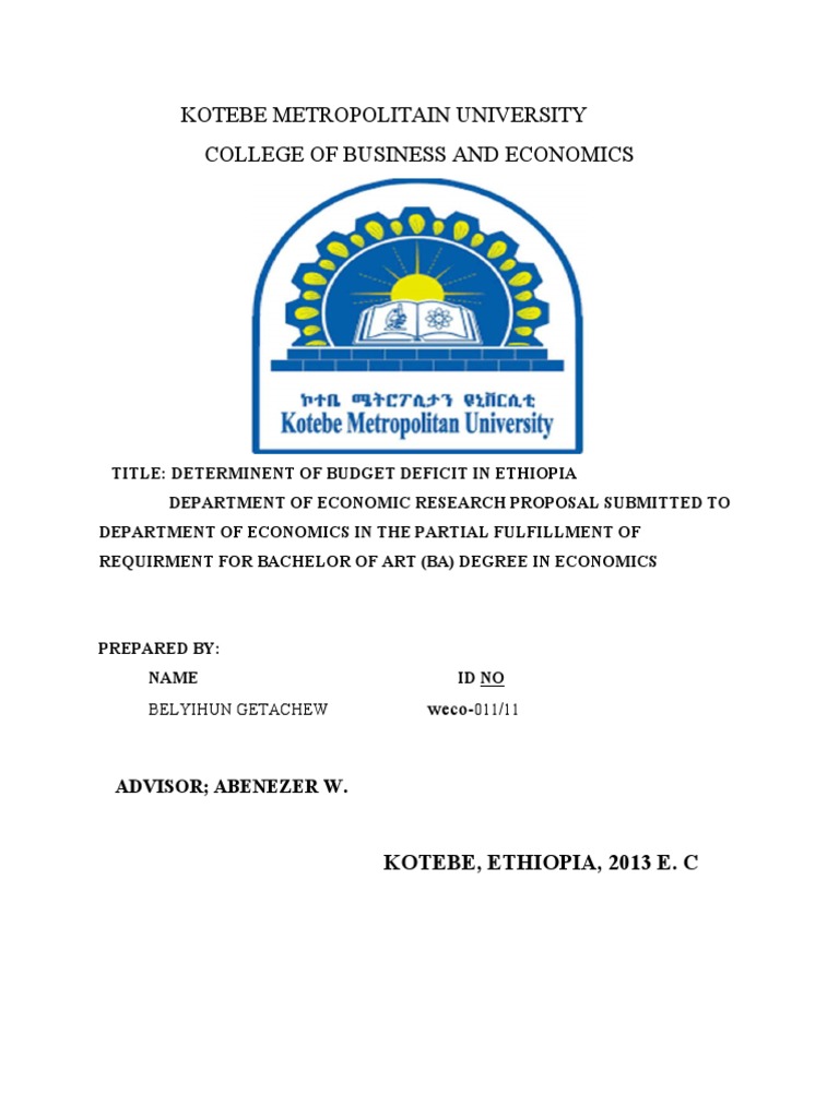 Kotebe Metropolitain University College of Business and Economics | PDF ...
