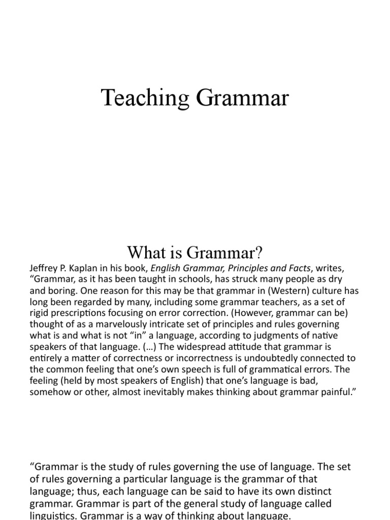 Teaching Grammar | PDF | Verb | Noun
