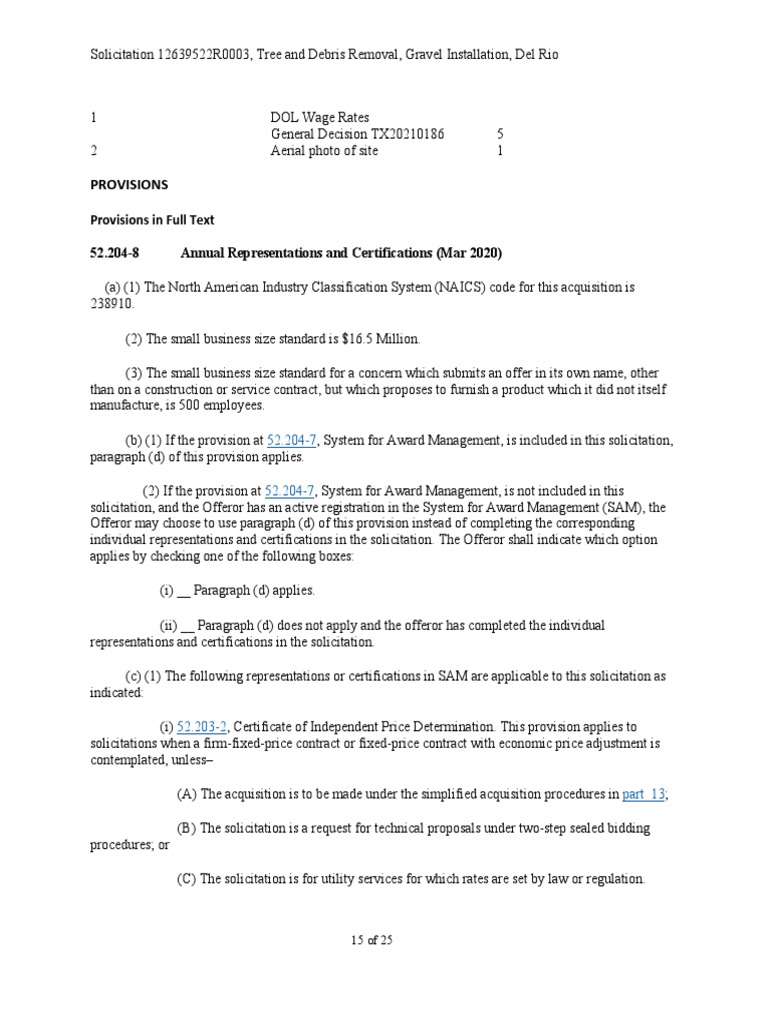 52.204-8 Annual Representations and Certifications (Mar 2020) | PDF ...