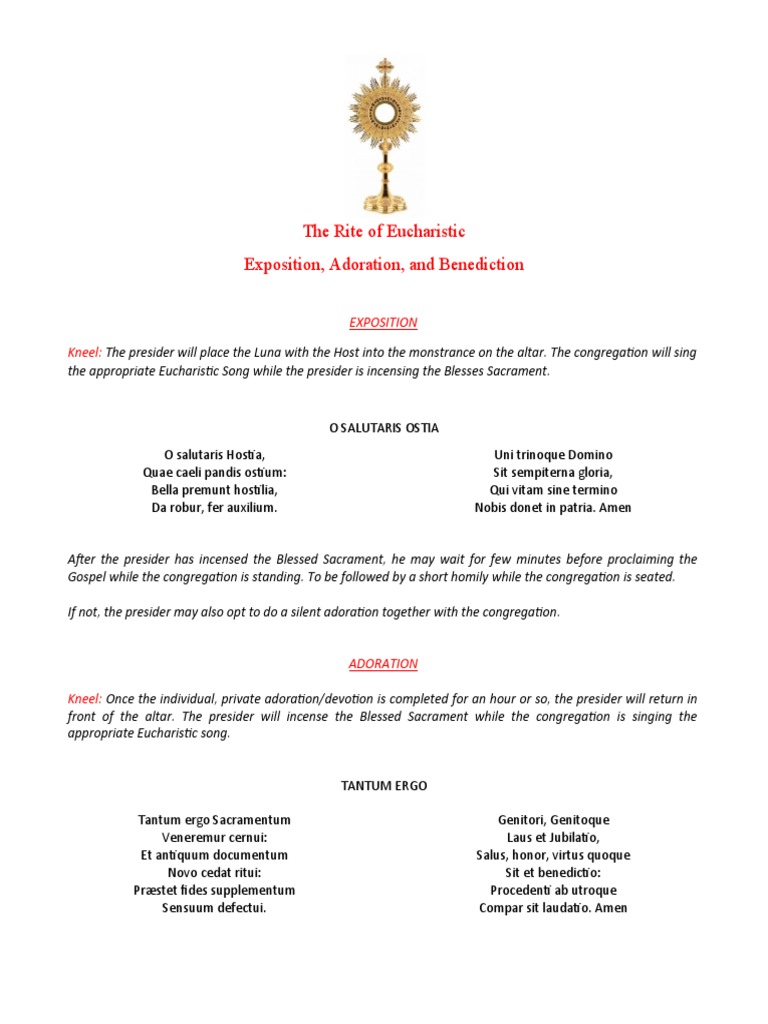 The Rite of Eucharistic Adoration | PDF | Eucharist | Mary, Mother Of Jesus