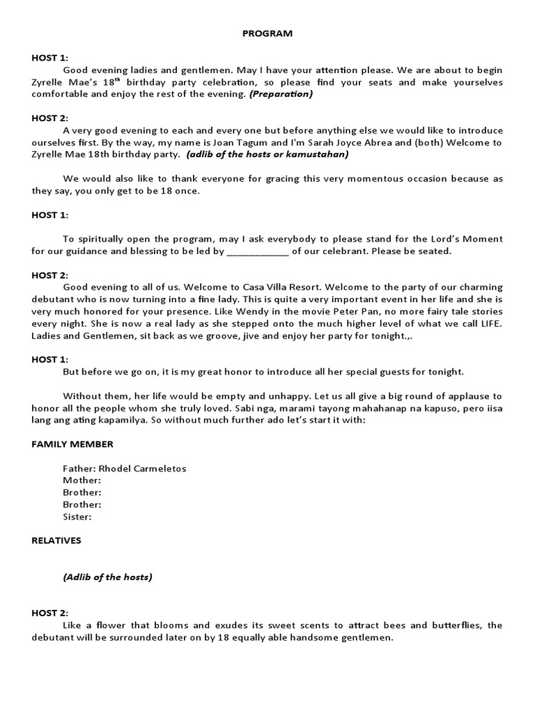 Script Debut 3 | PDF | Birthdays | Traditions