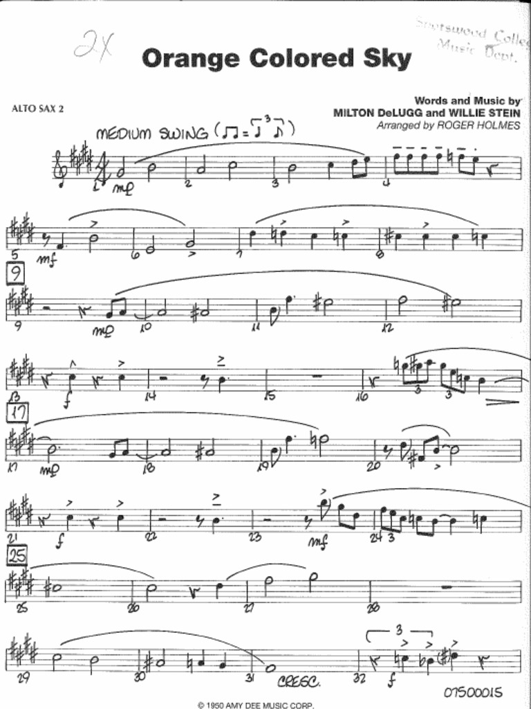 Orange Colored Sky - Alto Sax 2 | PDF