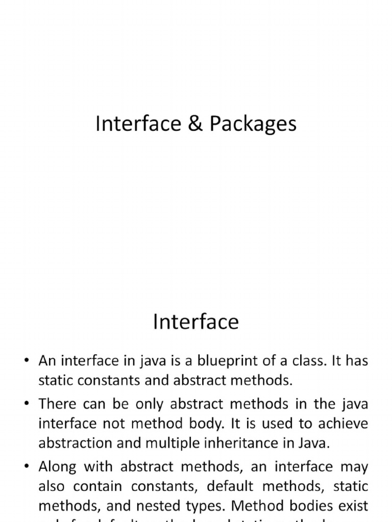 Interface & Packages | PDF