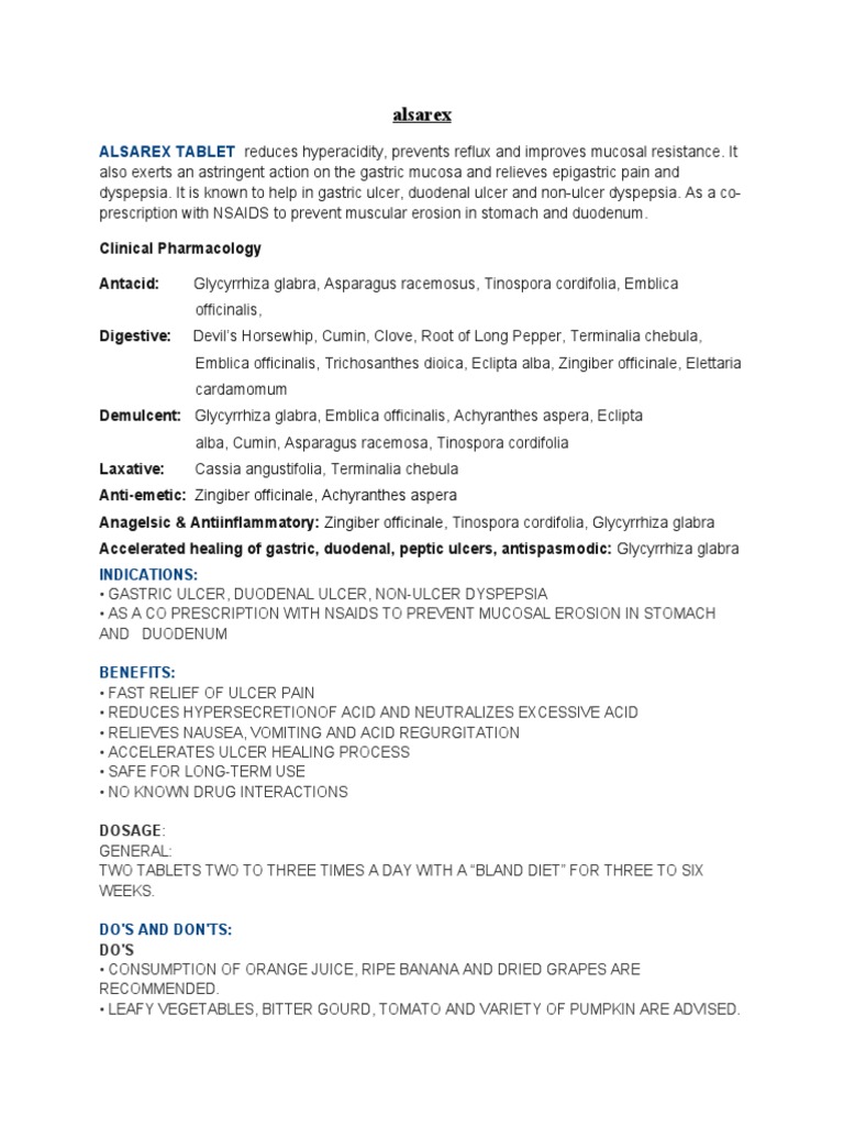 Alsarex | PDF | Clove | Dose (Biochemistry)