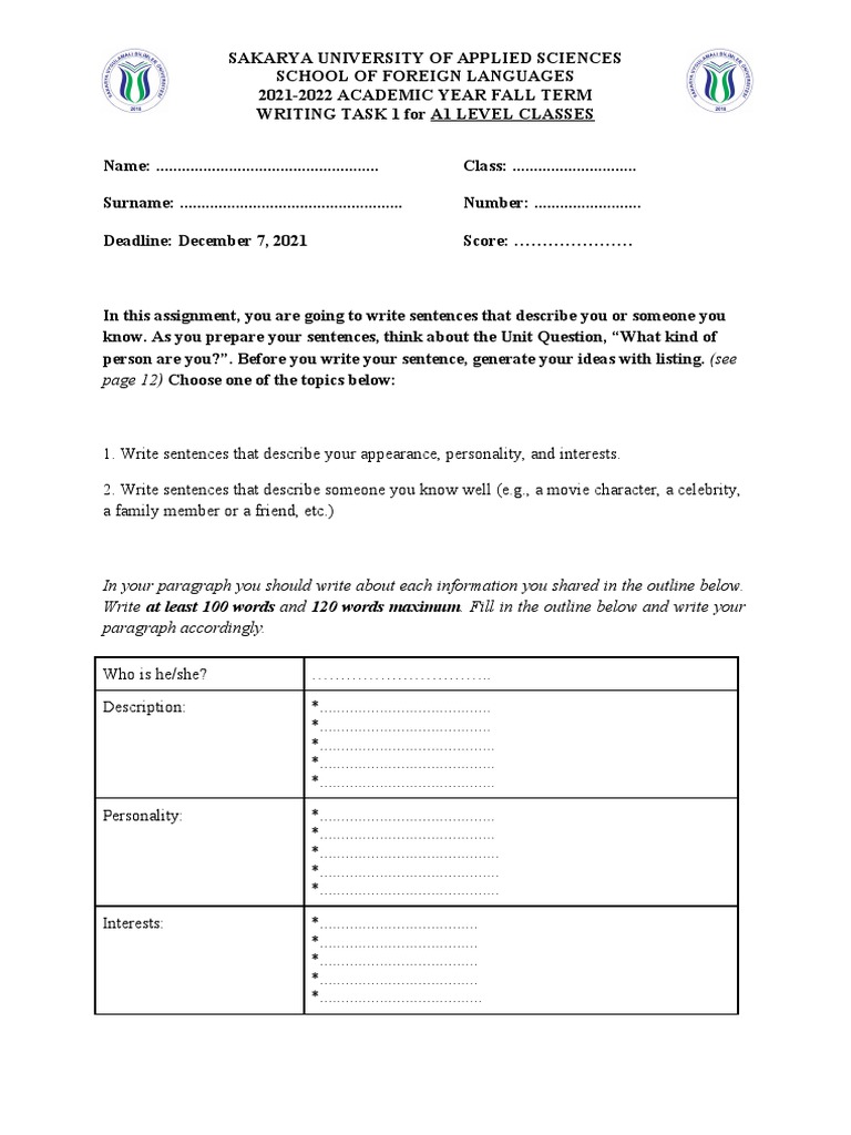 Writing Task 1 | PDF | Word | Writing