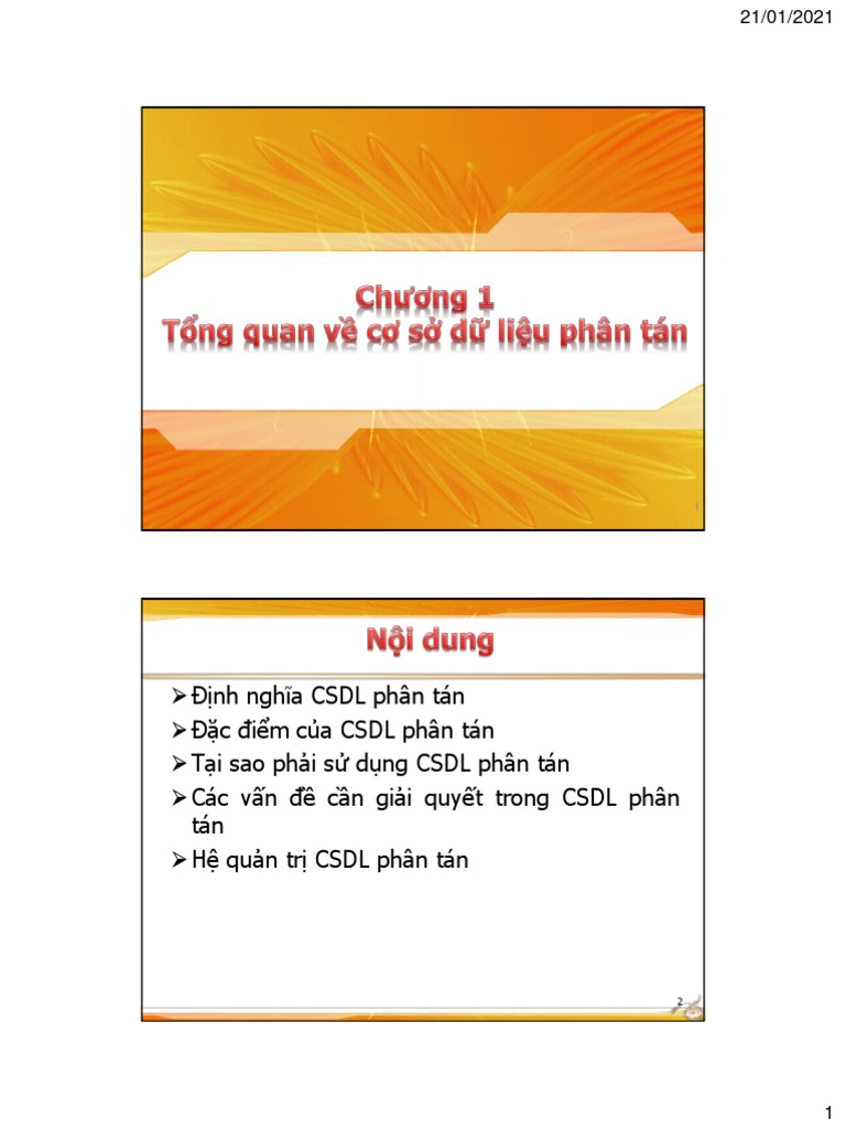 CSDLPT - Chuong 1 - Tong Quan Ve CSDL PT | PDF