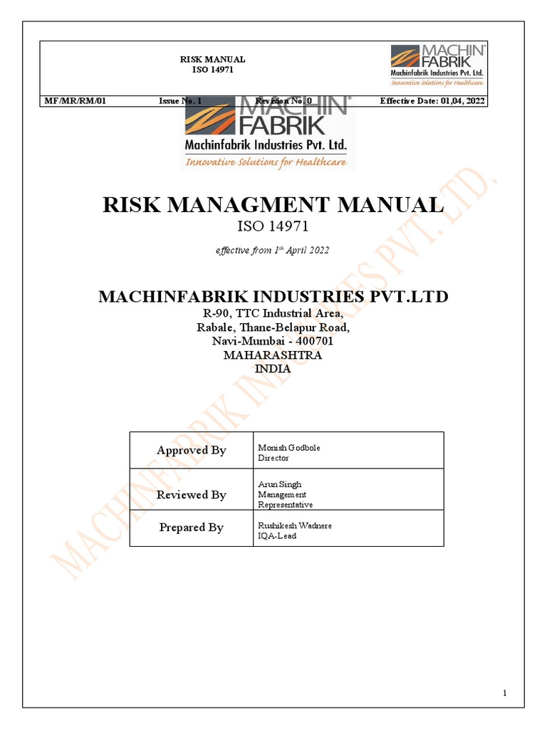 Iso13485 Manual | PDF | Quality Management System | Quality Management