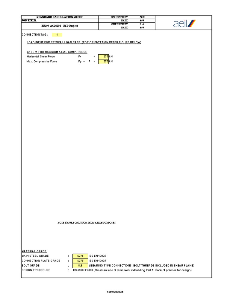 Typical Beam To Beam Connection Design Calcultion - Fin PLT | PDF ...