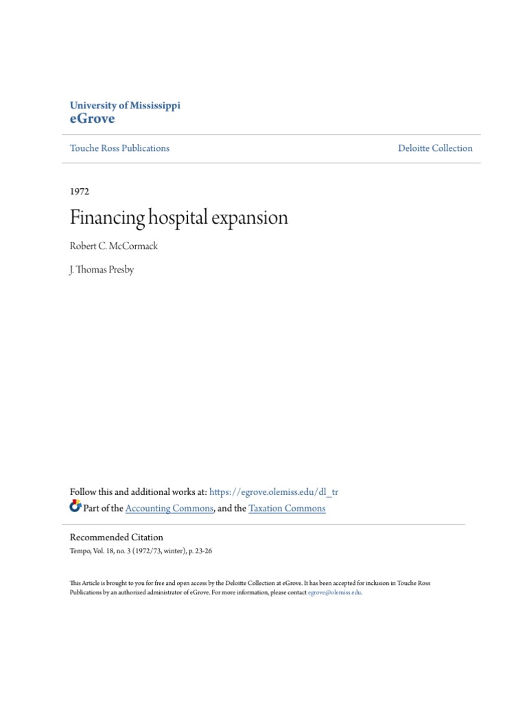Financing Hospital Expansion | PDF | Mortgage Loan | Loans