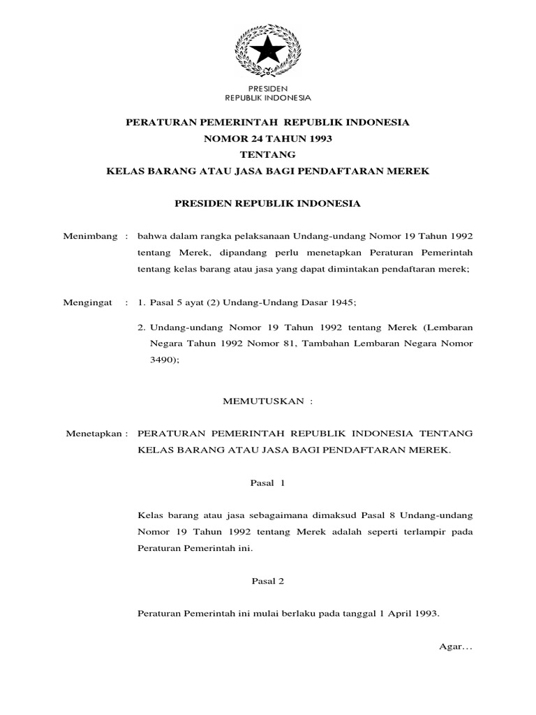 Kelas Merek NICE Agreement | PDF