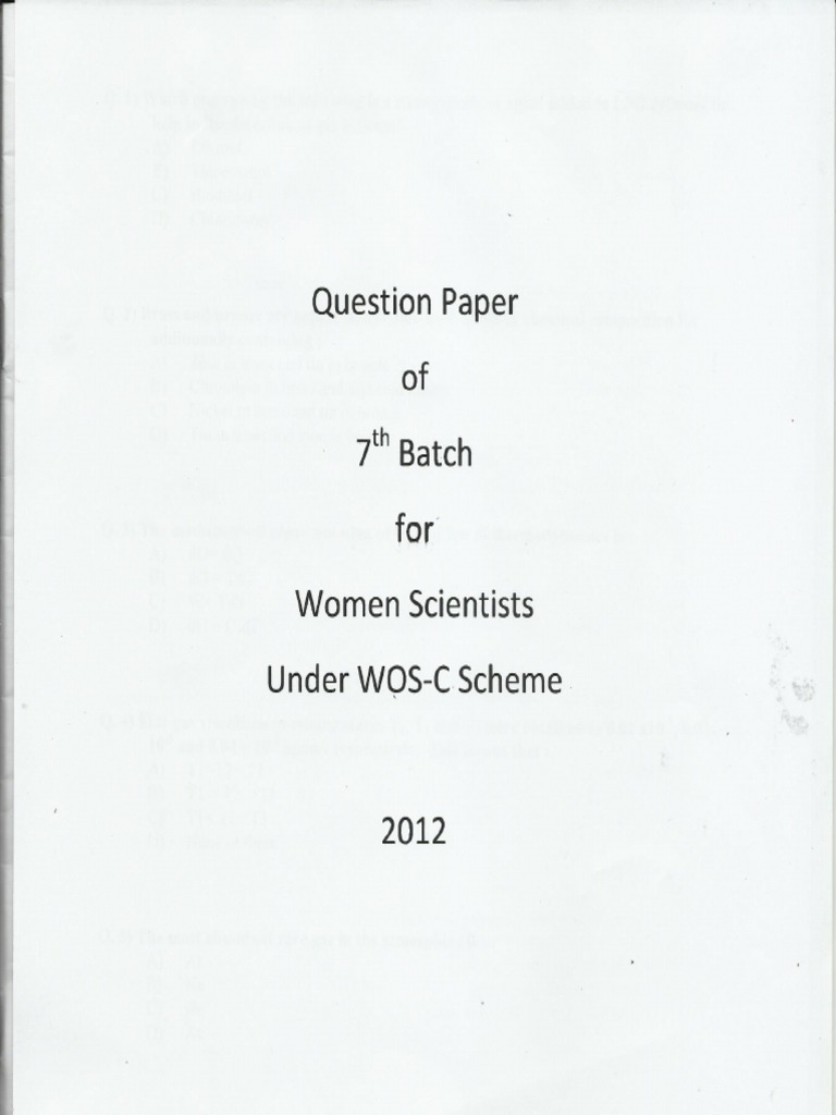 Q Paper 7th Batch | PDF