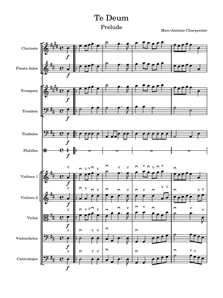 Te Deum: Prelude | PDF | Classical Compositions | Musical Compositions