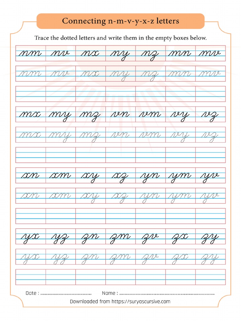 Cursive Connecting Letters 4 | PDF