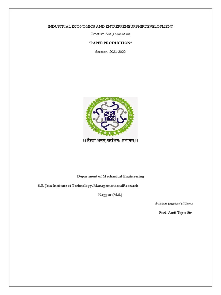 Industrial Economics and Entrepreneurship Development Creative ...