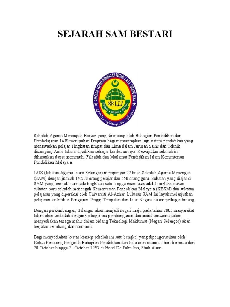 Sejarah Sam Bestari | PDF | Karier & Perkembangan