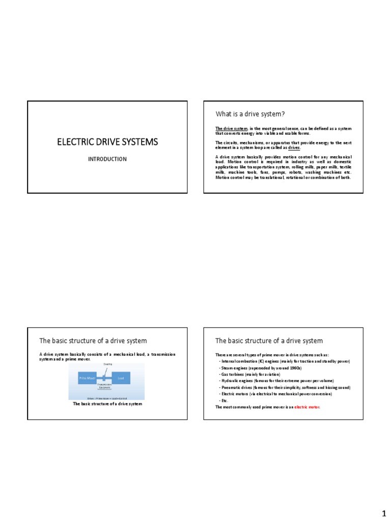 Electric Drive Systems: What Is A Drive System? | PDF | Electric Motor ...