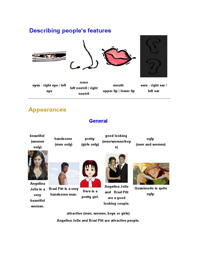 Describing People's Features: Appearances | PDF | Blond | Hair