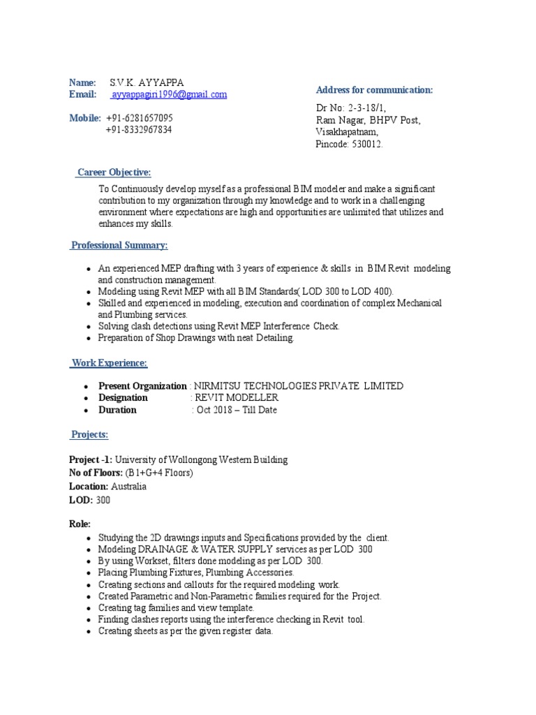 Revit Modeler Seeking New Opportunities in BIM Modeling | PDF ...