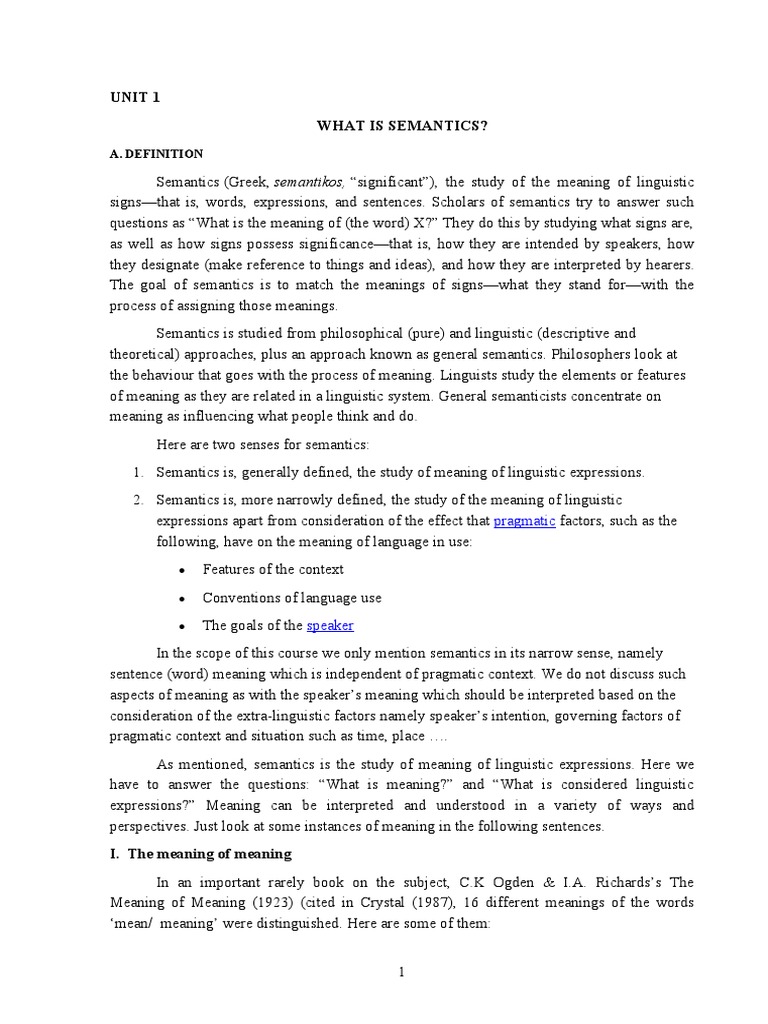 Understanding Semantics and Utterances | PDF | Proposition | Word