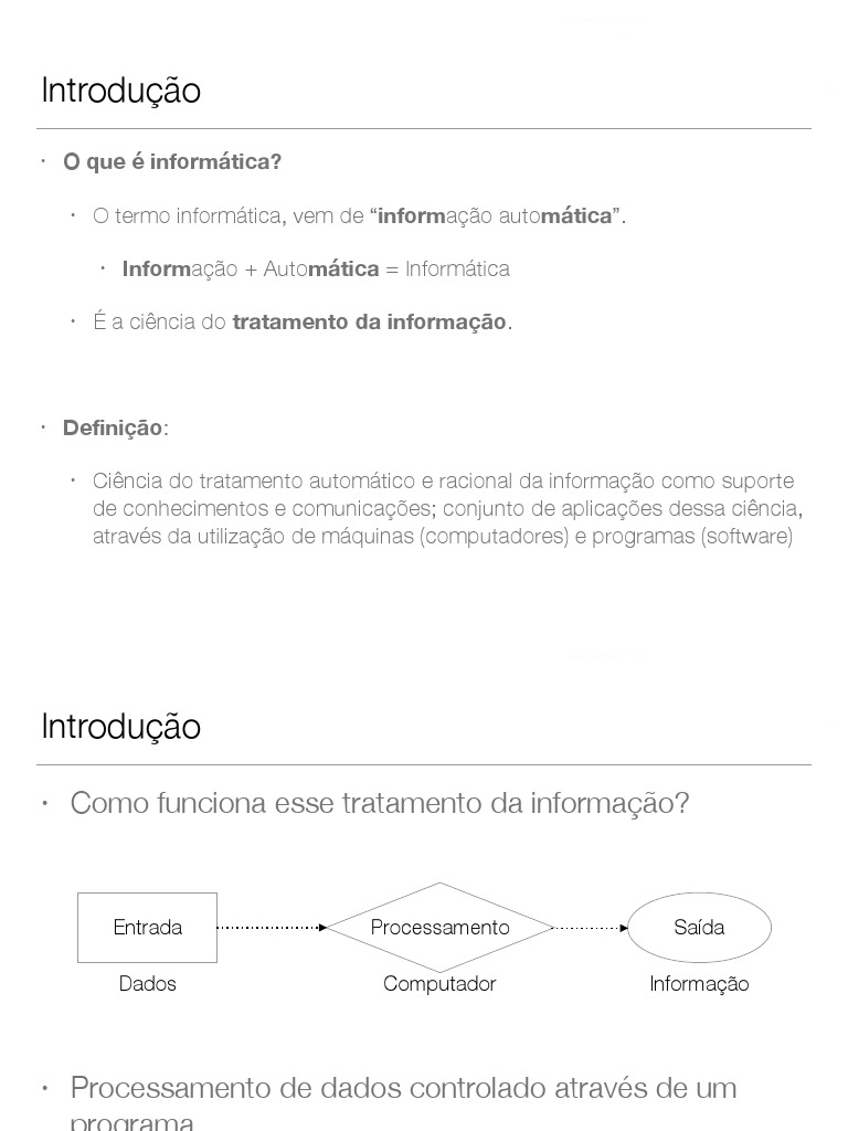 Introdução A Informática Básica - Parte 1 | PDF | Cálculo | Informática