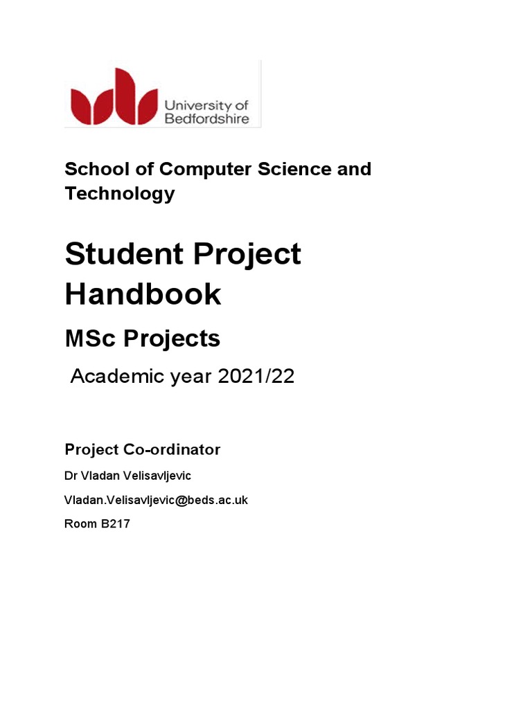 MSc Project Handbook 2021/22 | PDF | Evaluation | Master Of Science