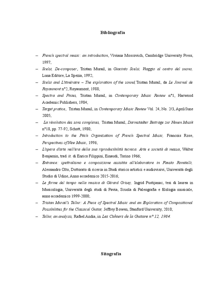 Bibliografia e Sitografia | PDF