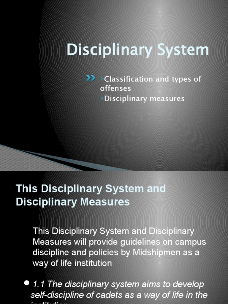 Disciplinary System: Classification and Types of Offenses Disciplinary ...