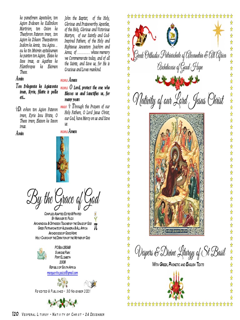 Vesperal Liturgy - Nativity Christ Part 1 | PDF | Mercy | God The Father