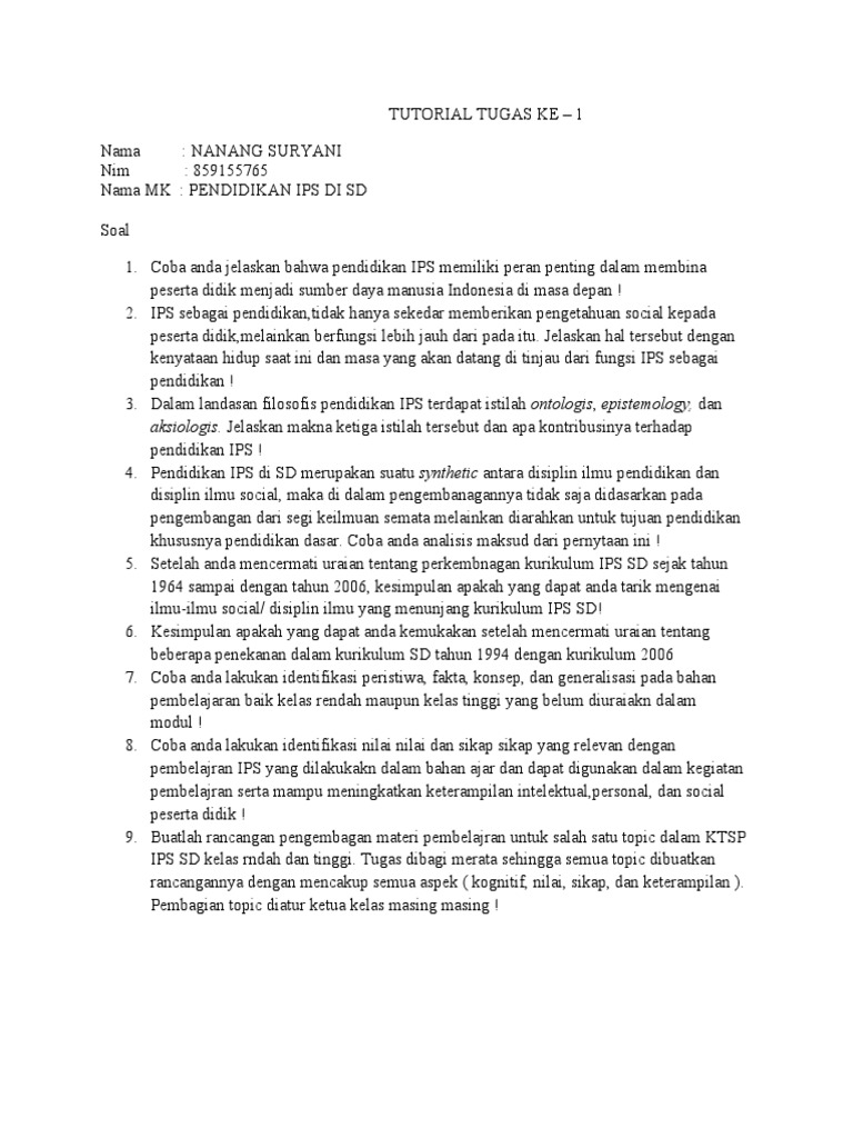 Nanang Pendidikan Ips | PDF