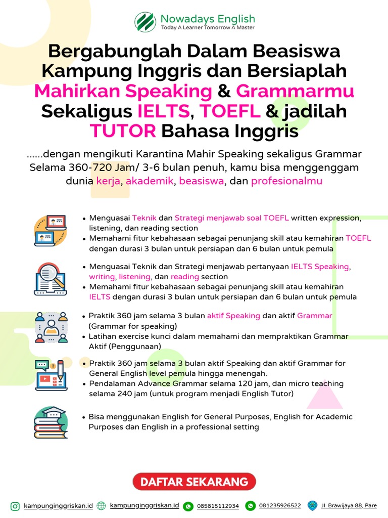 Brosur Beasiswa Kampung Inggris 2021-Min | PDF