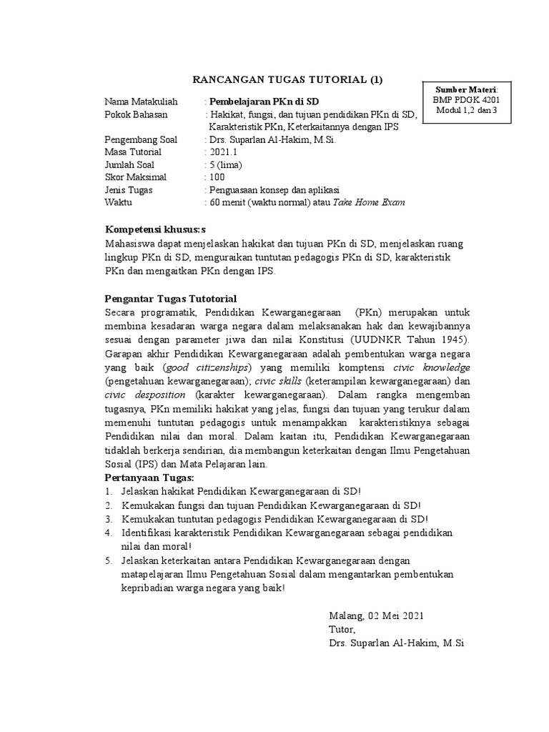 Pendidikan PKn SD: Hakikat & Tujuan | PDF | Kesehatan Holistik