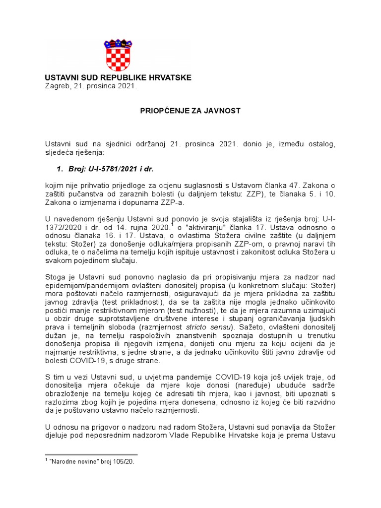 Odluka Ustavnog Suda | PDF