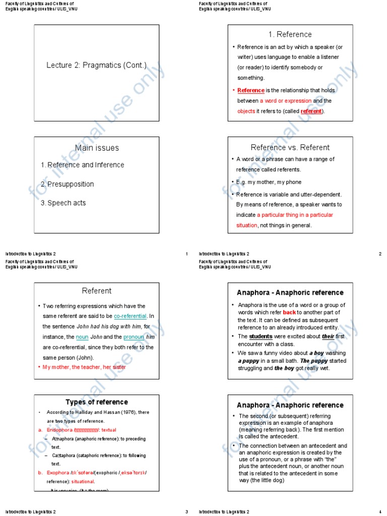 Lecture 2 - PRAGMATICS (Part 2) | PDF | Semantics | Syntactic Relationships