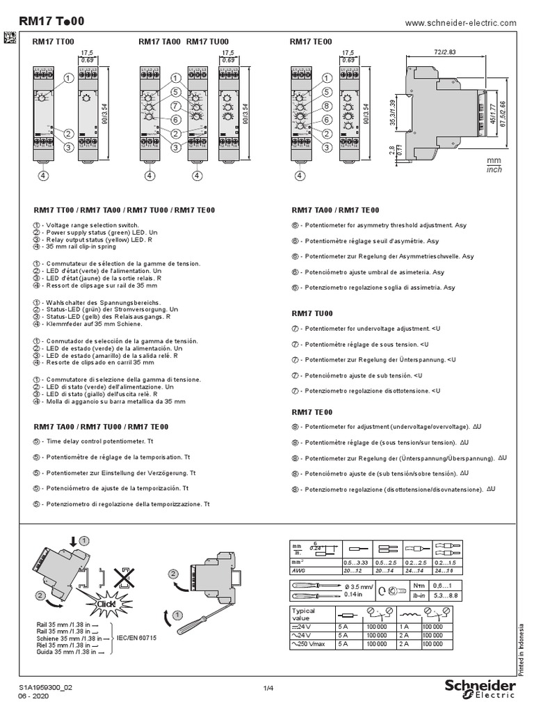 Relais de phase RM17 TE00 Schneider | PDF | Sciences physiques ...