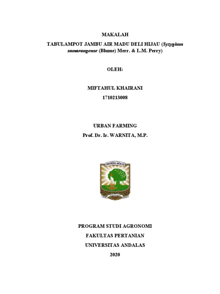 Miftahul Khairani - Tabulampot Jambu Air MDH | PDF