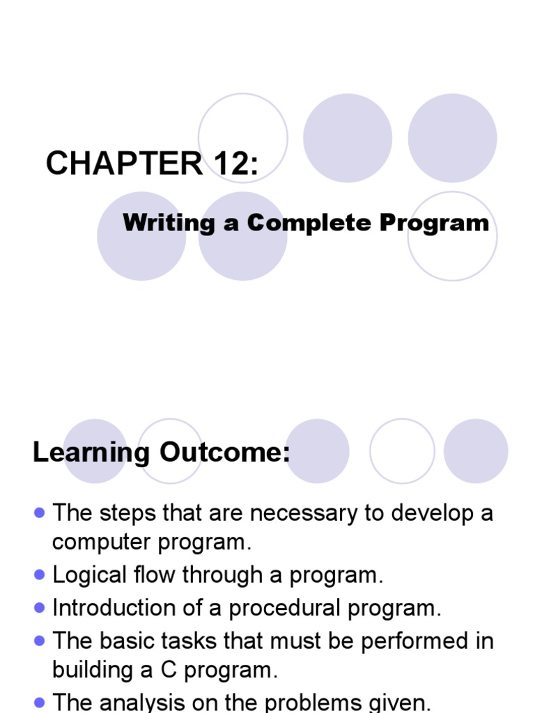 Chapter 12 - Writing A Complete Program (Student) | PDF | Computer Programming | Pi
