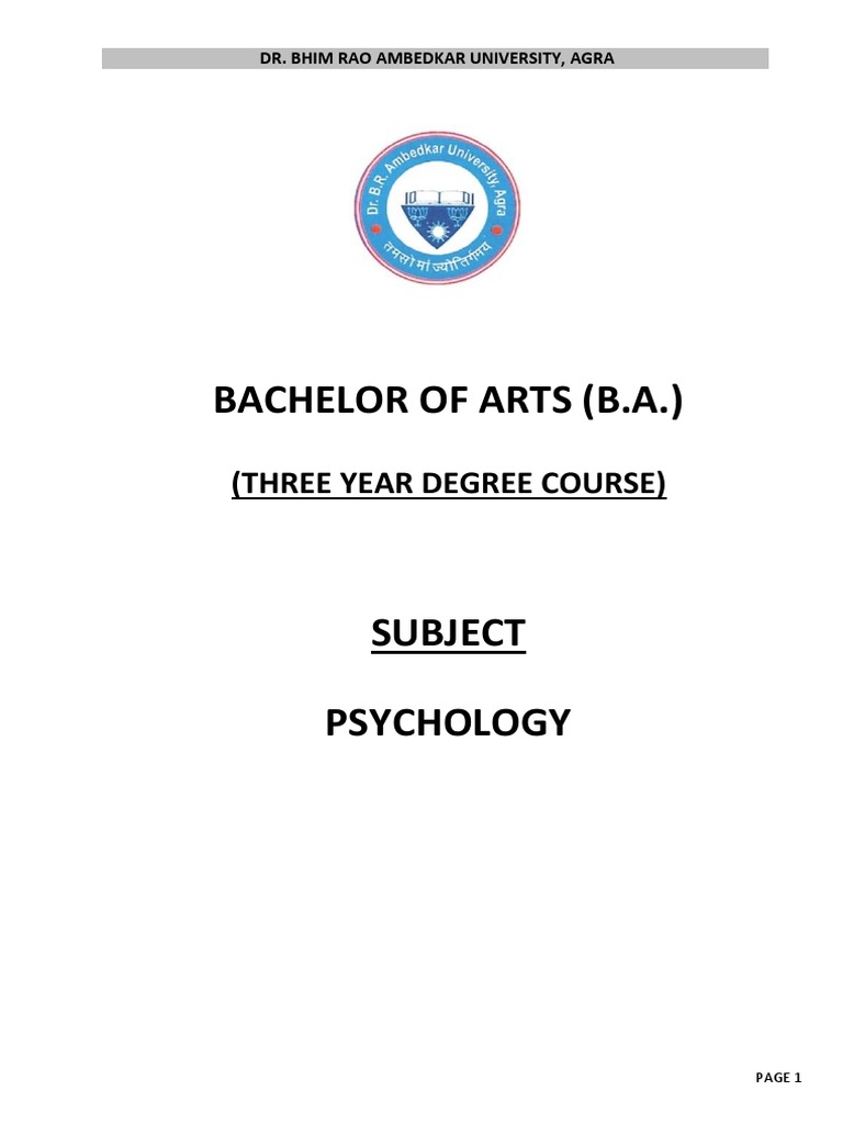 Bachelor of Arts in Psychology: Course Structure and Detailed Syllabus ...
