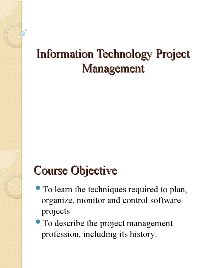 Information Technology Project Management | PDF | Project Management ...