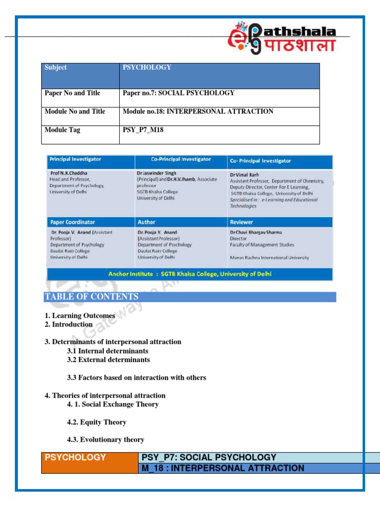 Interpersonal Attraction | PDF | Interpersonal Attraction | Interpersonal Relationships