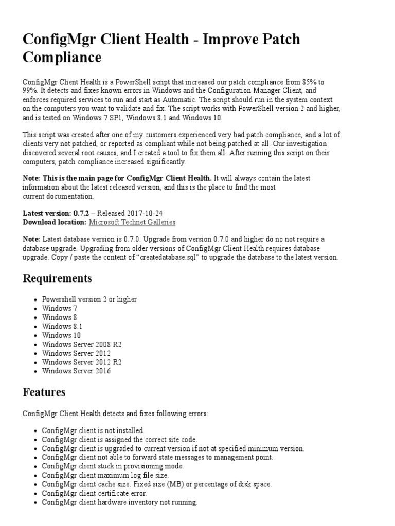 Configmgr Client Health Improve Patch Compliance Pdf Domain Name System Operating System
