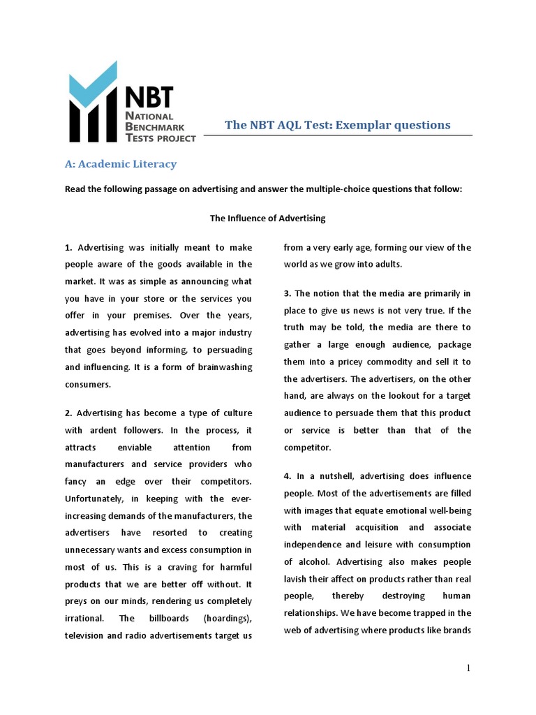 AQL Exemplar Questions | PDF