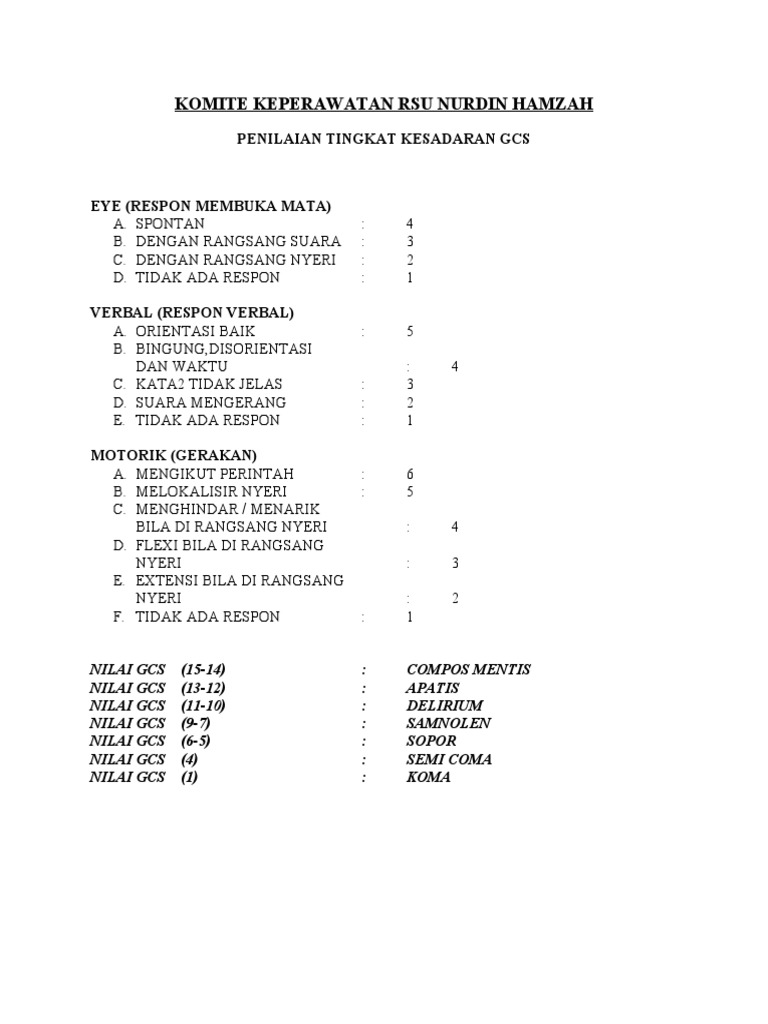 Penilaian GCS | PDF