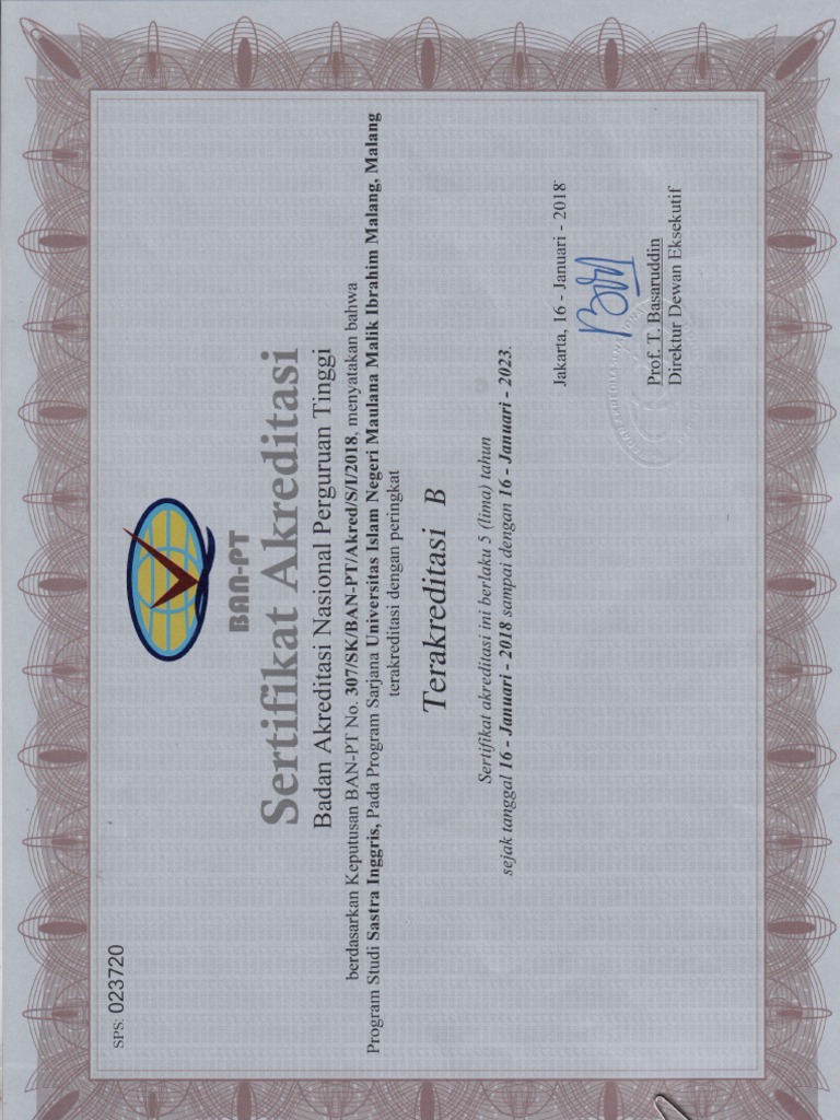 Sertifikat Akreditasi Sasing PDF | PDF