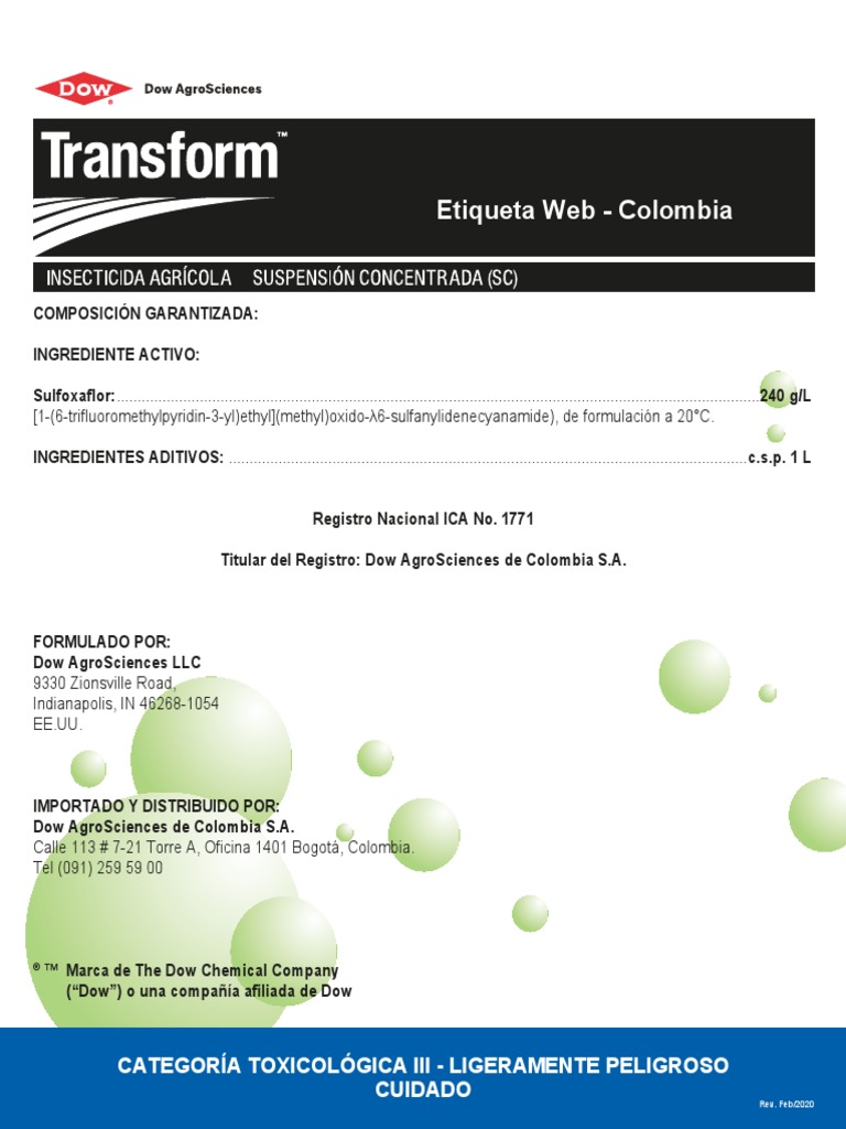 Transform Etiqueta Web 2019 Colombia | PDF | Agua | Agricultura