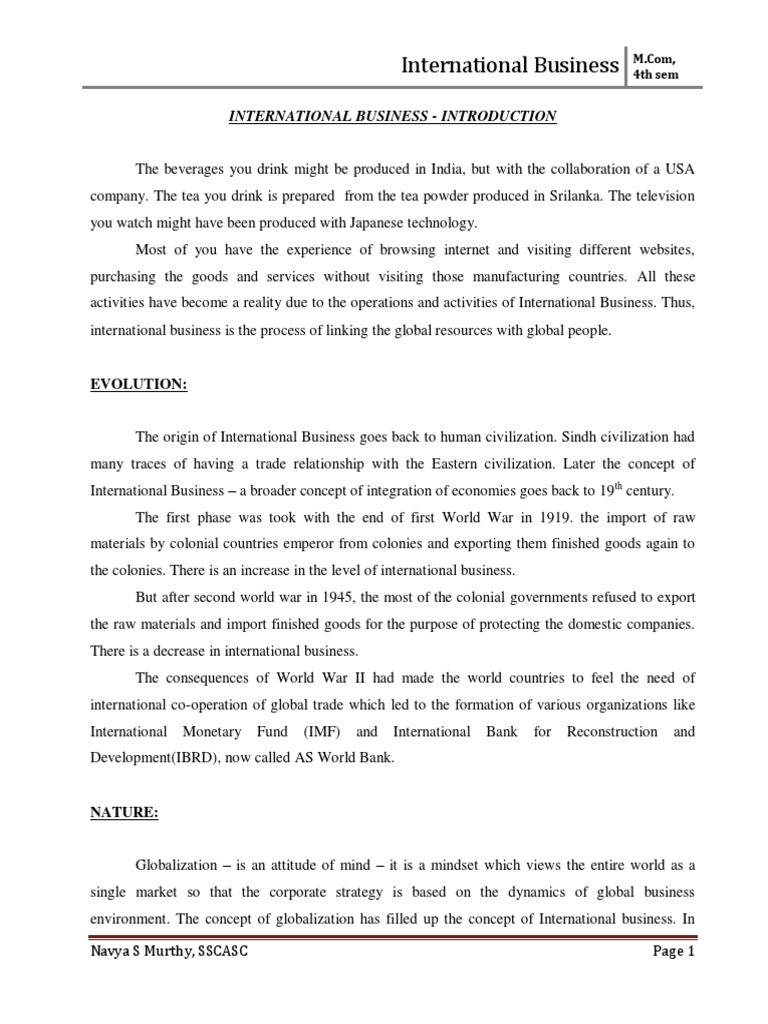 International Business | PDF | Internationalization | Market (Economics)