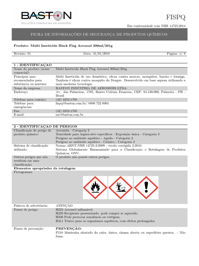 Multiinseticida BlackFlag | PDF | Inseticida | Combustão