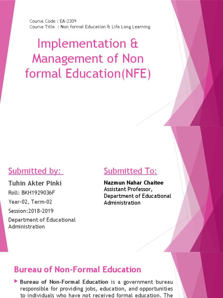 Implementation & Management of Non Formal Education ( | PDF | Literacy | Behavior Modification