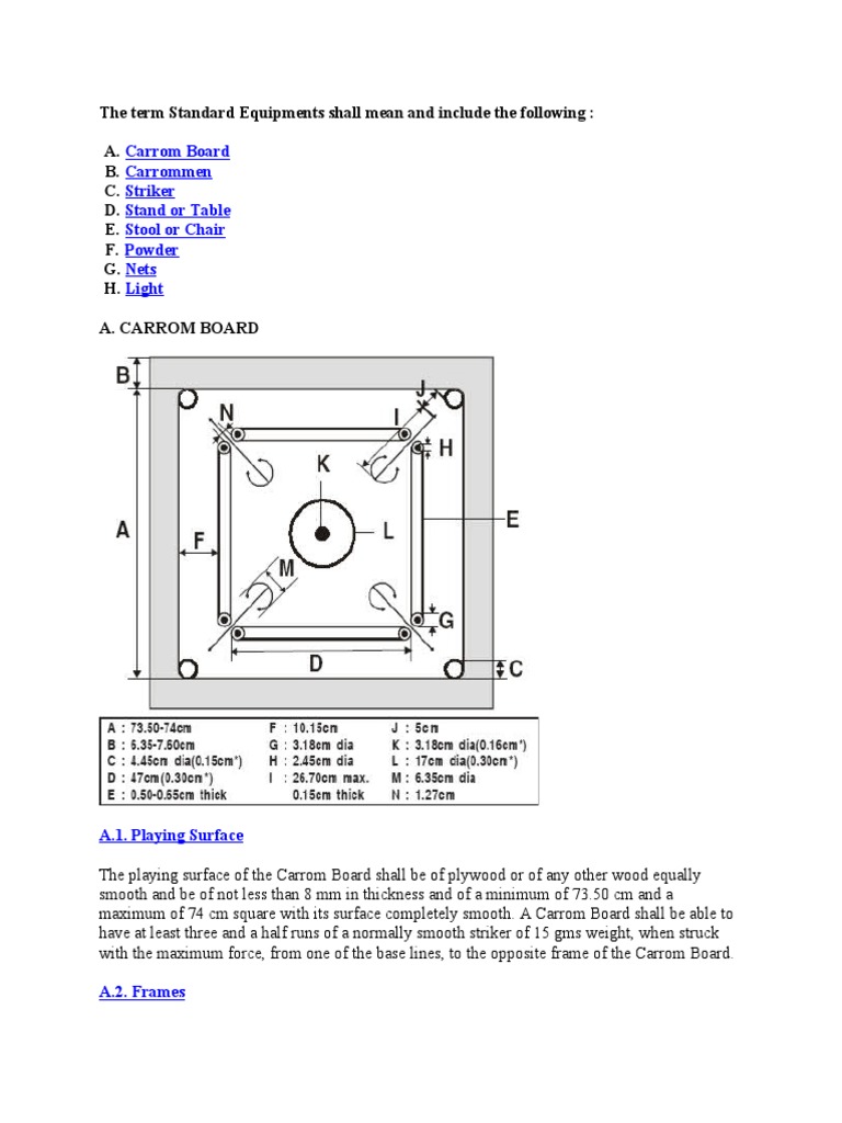 Carrom Rules and Regulations | PDF | Sports & Recreation | Art