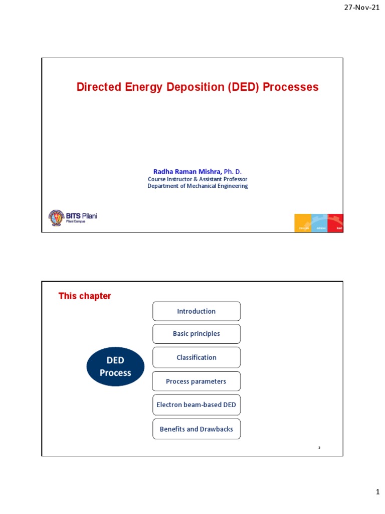 Directed Energy Deposition (DED) Processes | PDF | 3 D Printing ...